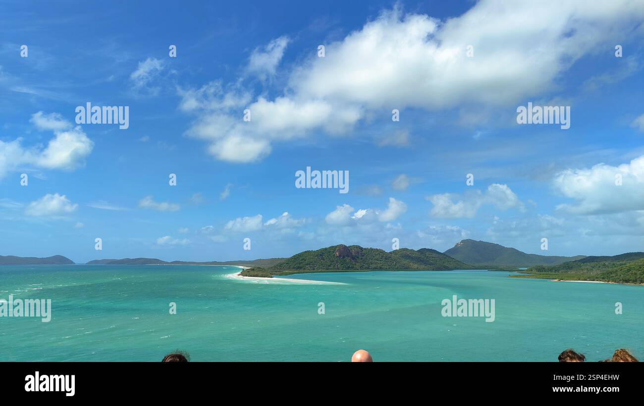 Tropical island with white sand beach and clear blue water on Hamilton ...