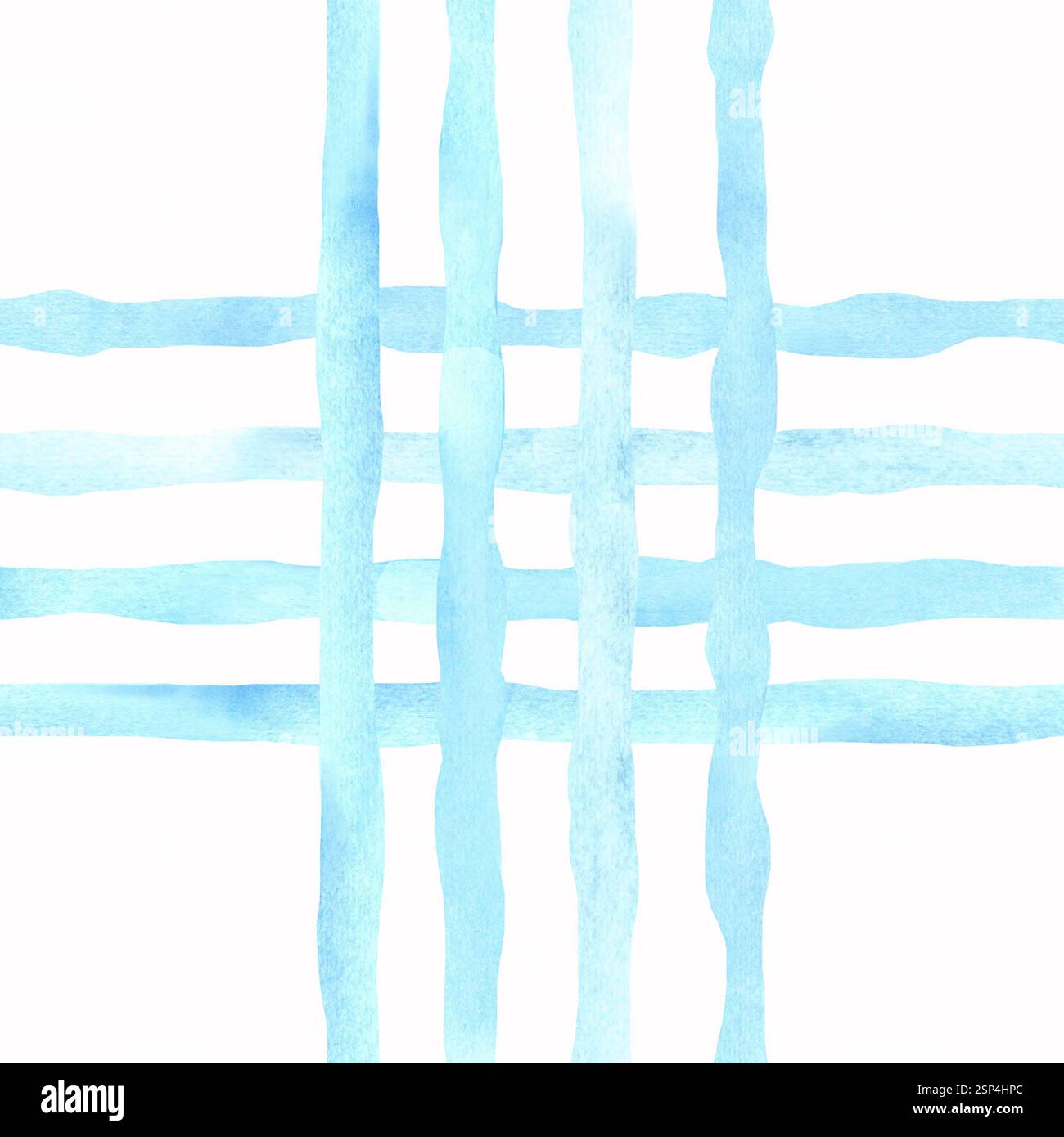 Hand drawn checkered background with blue stripes. Plaid seamless ...