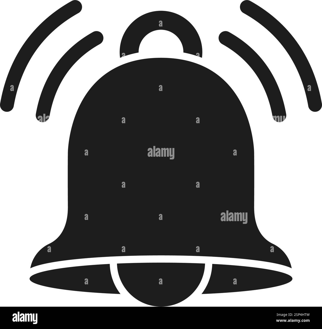 Notification bell icon in flat style. Incoming inbox message vector illustration on isolated ...