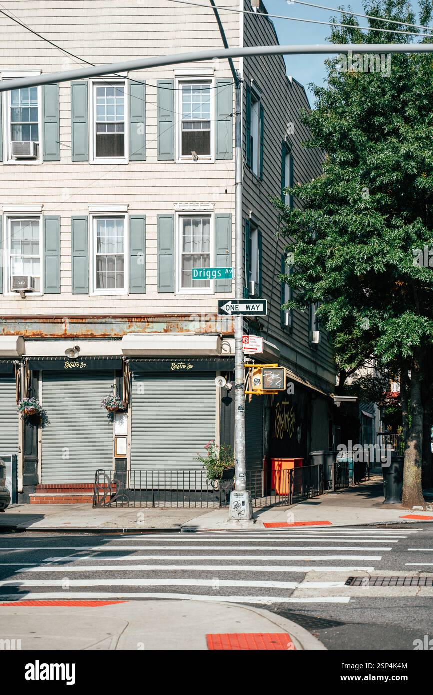 In a quiet New York City neighborhood, a charming street corner ...