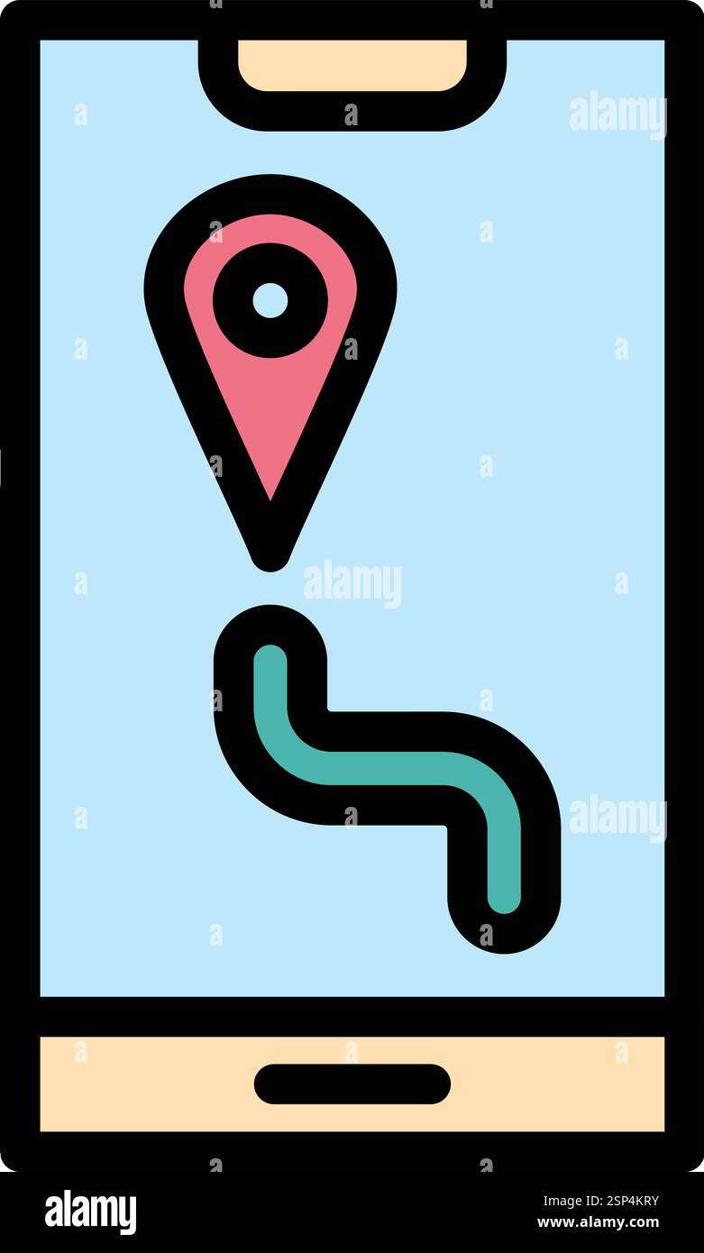 Mobile vector outline map vector vectors hi-res stock photography and ...