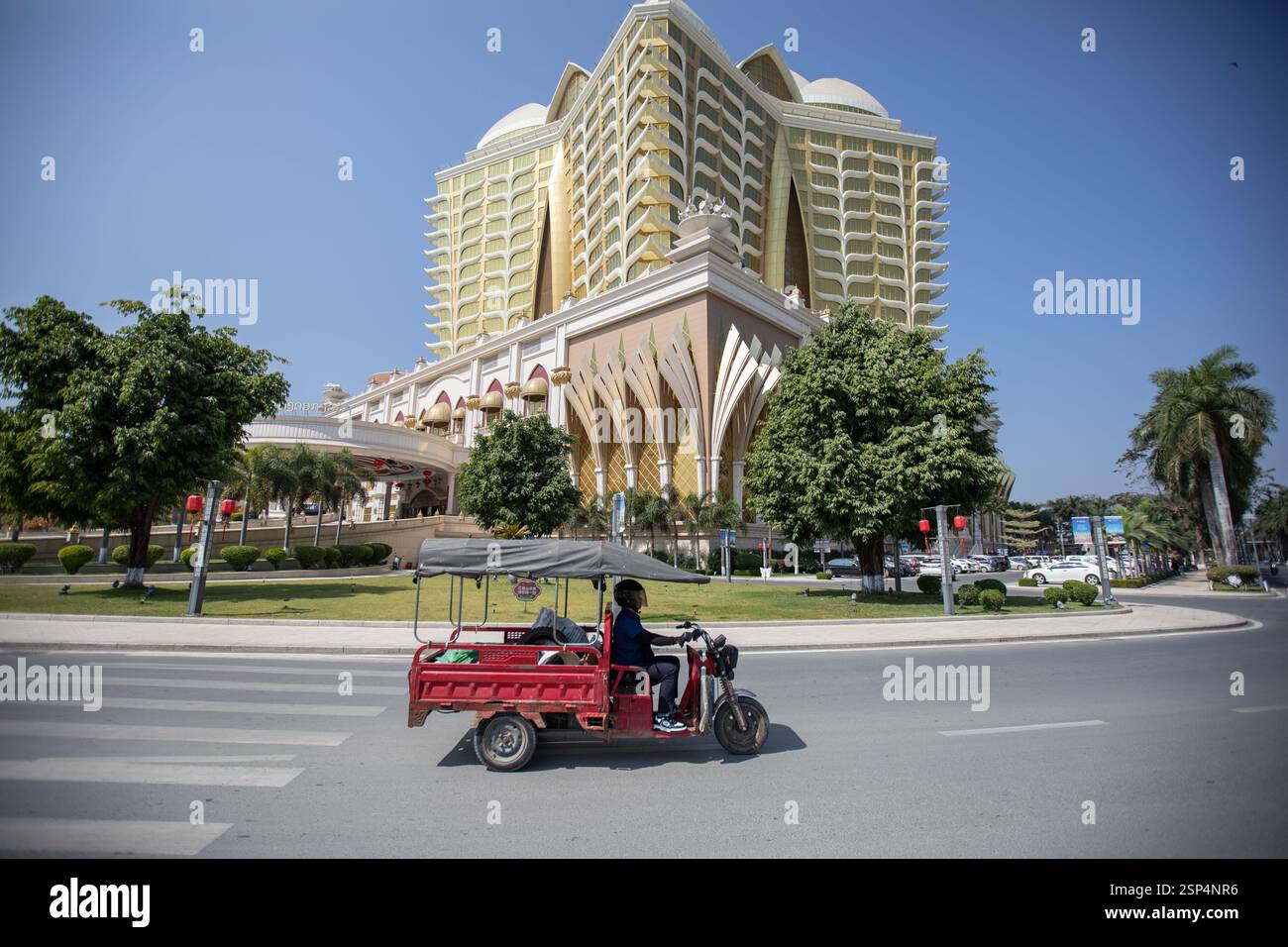 February 7, 2025, Golden Triangle Special Economic, Bokeo Province, Laos: A tuk-tuk drive pass ...