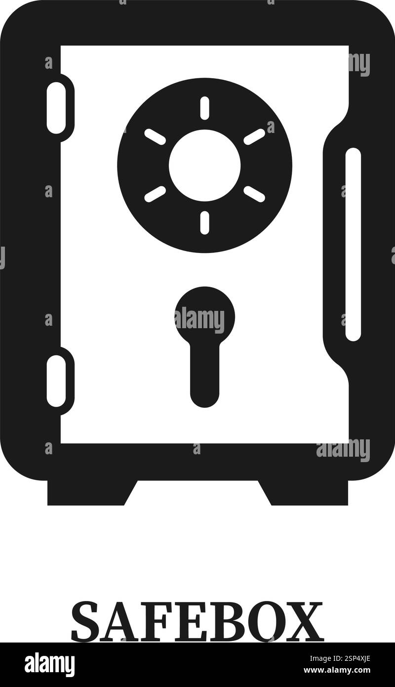 Metal bank safe icon in flat style. Money vault vector illustration on ...