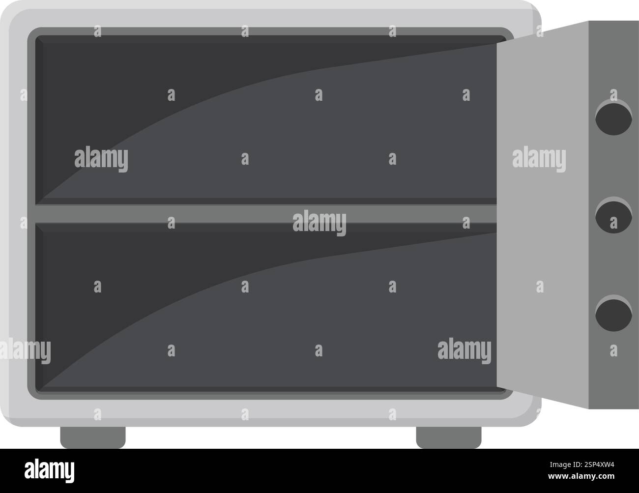 Metal bank safe icon in flat style. Money vault vector illustration on ...