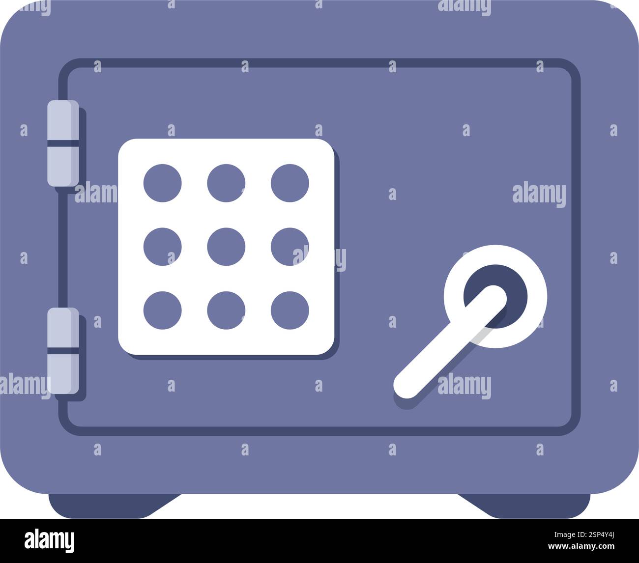 Metal bank safe icon in flat style. Money vault vector illustration on ...