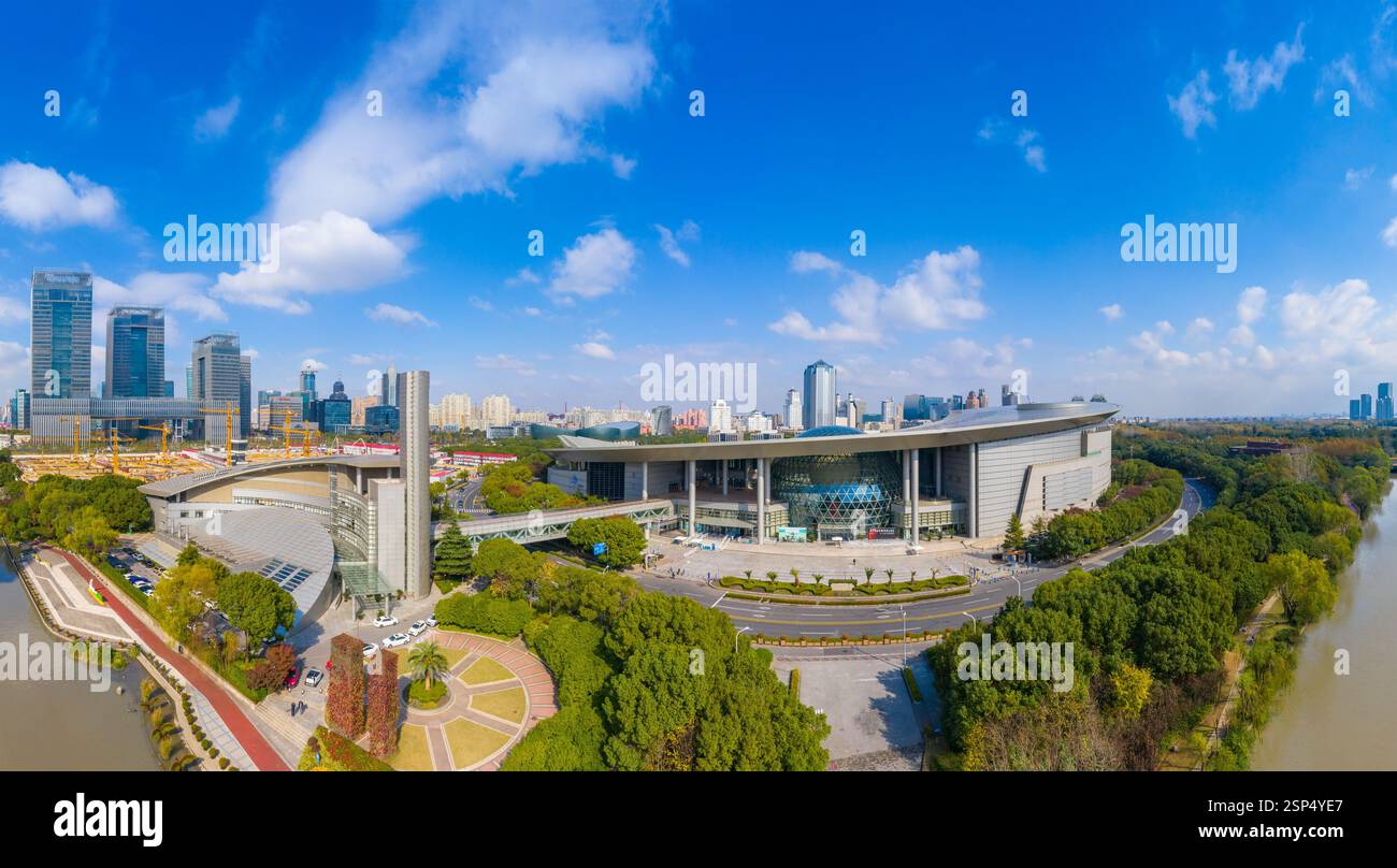 Aerial view of Shanghai Science and Technology Museum, China Stock ...