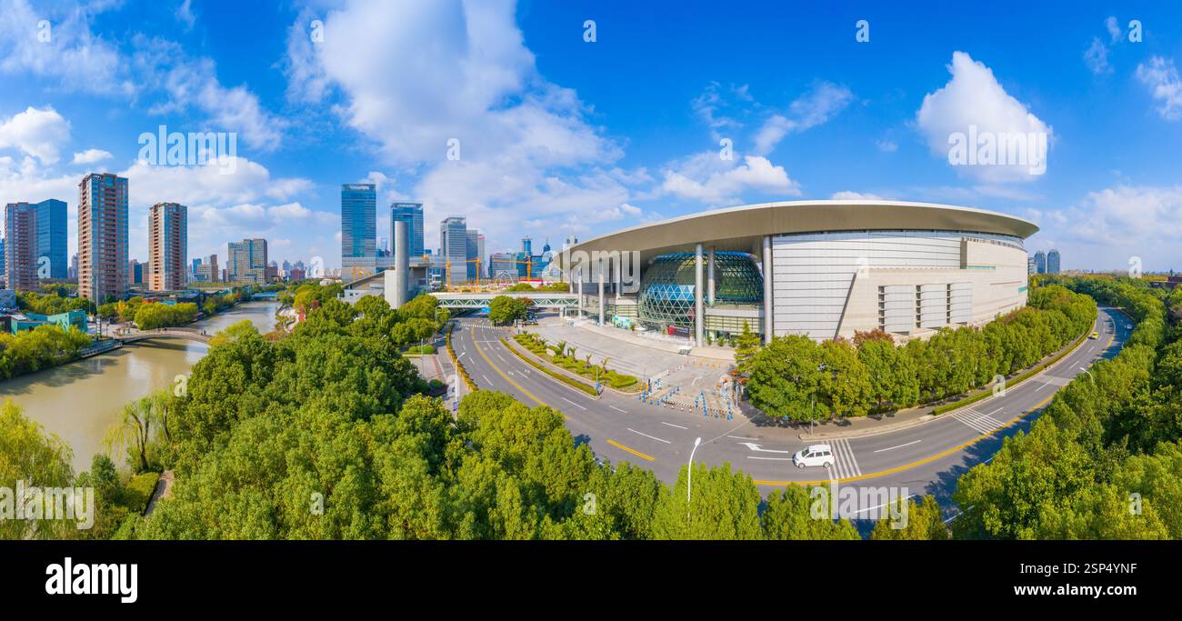 Aerial view of Shanghai Science and Technology Museum, China Stock ...