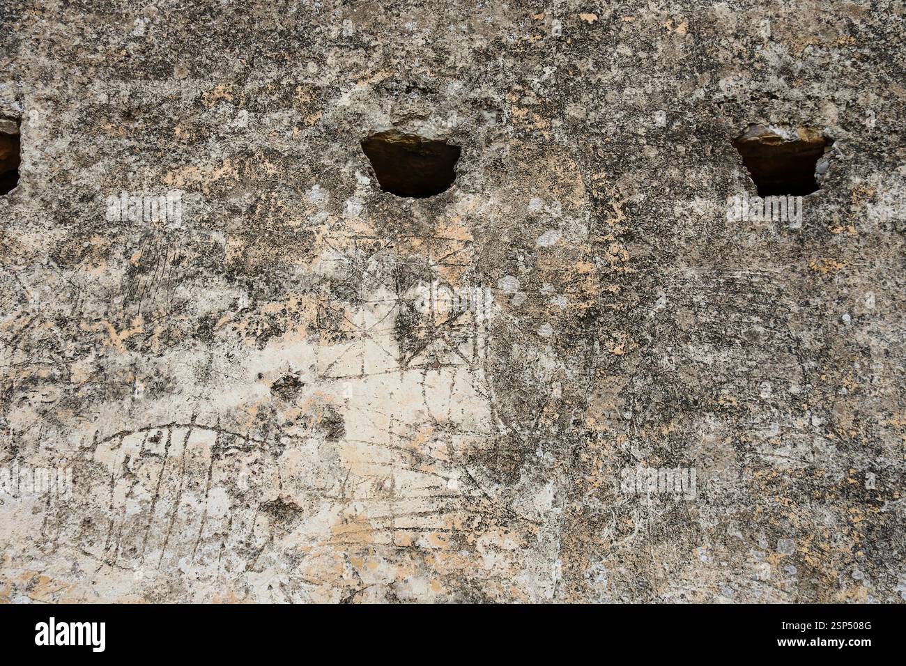 Jewish inscriptions engraved on the hillside of The Castle of Sagunto ...