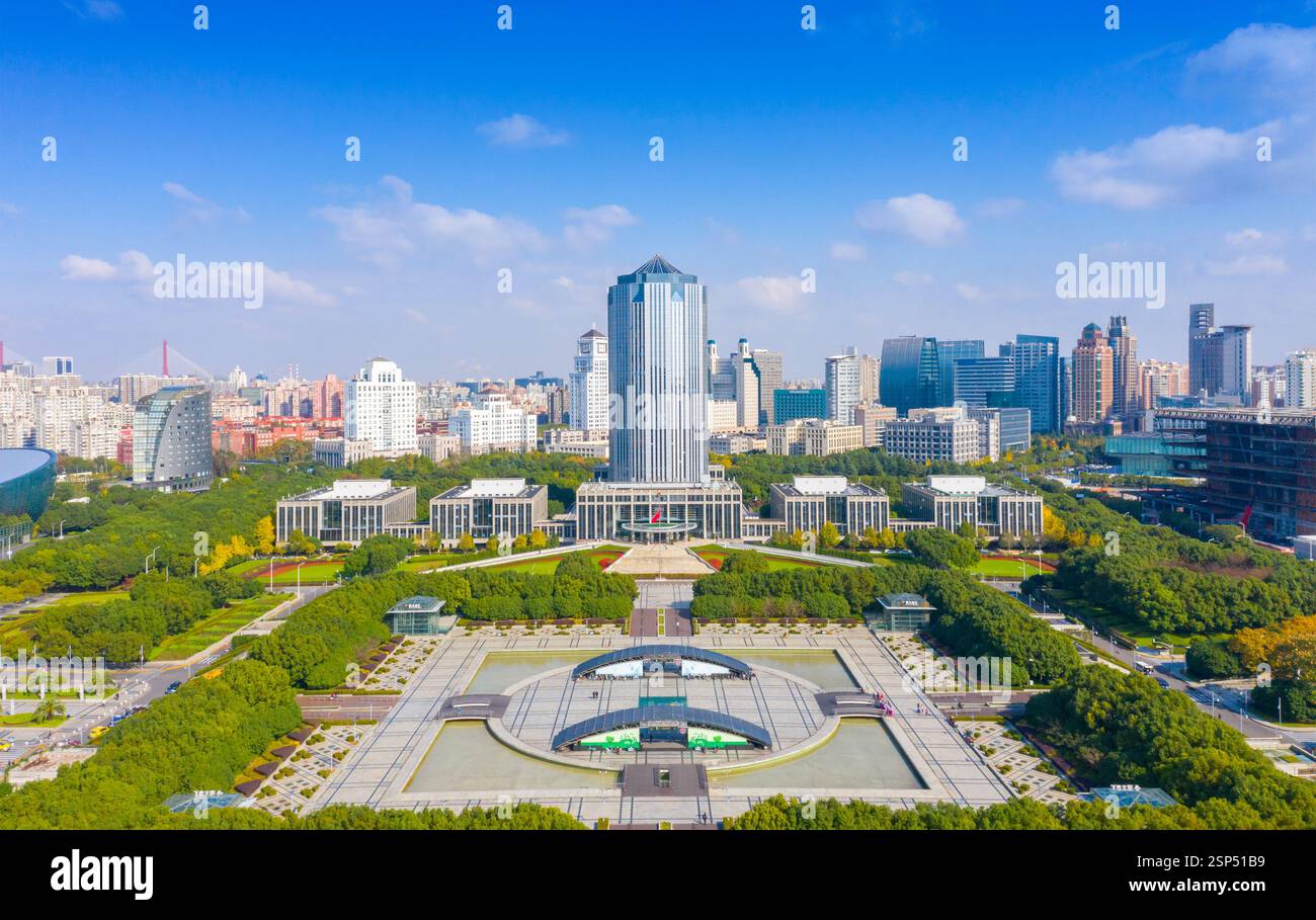 Aerial photography of the city scenery of Pudong New Area, Shanghai ...