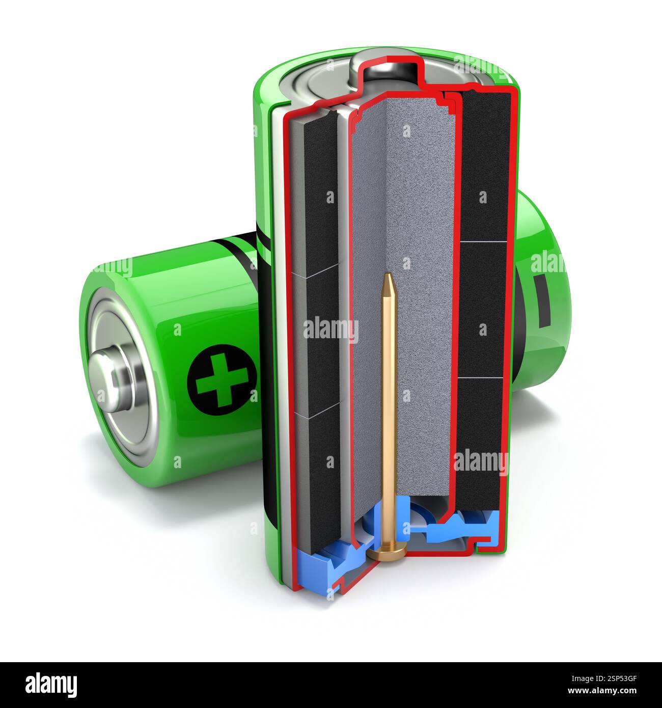 Cross section of alkaline battery - 3D illustration Stock Photo - Alamy