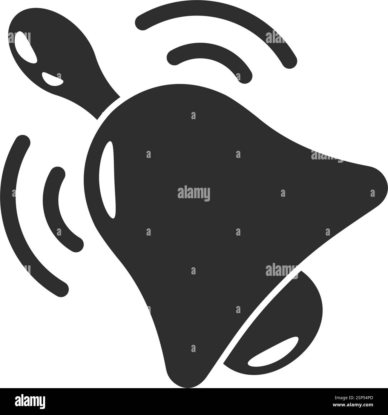 Notification bell icon in flat style. Incoming inbox message vector ...