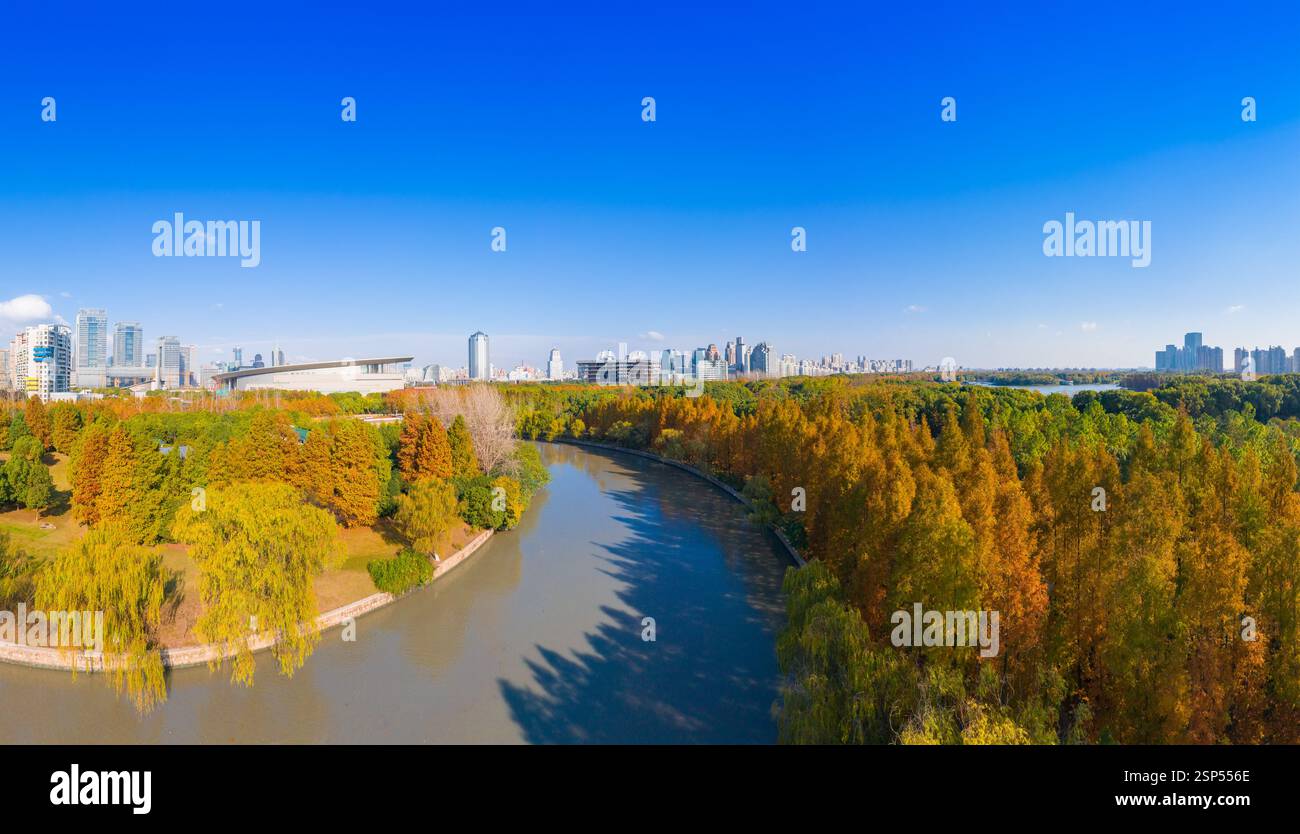 Aerial photography of Century Park in Pudong New Area, Shanghai, China ...