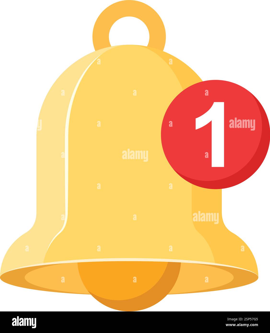 Notification bell icon in flat style. Incoming inbox message vector ...