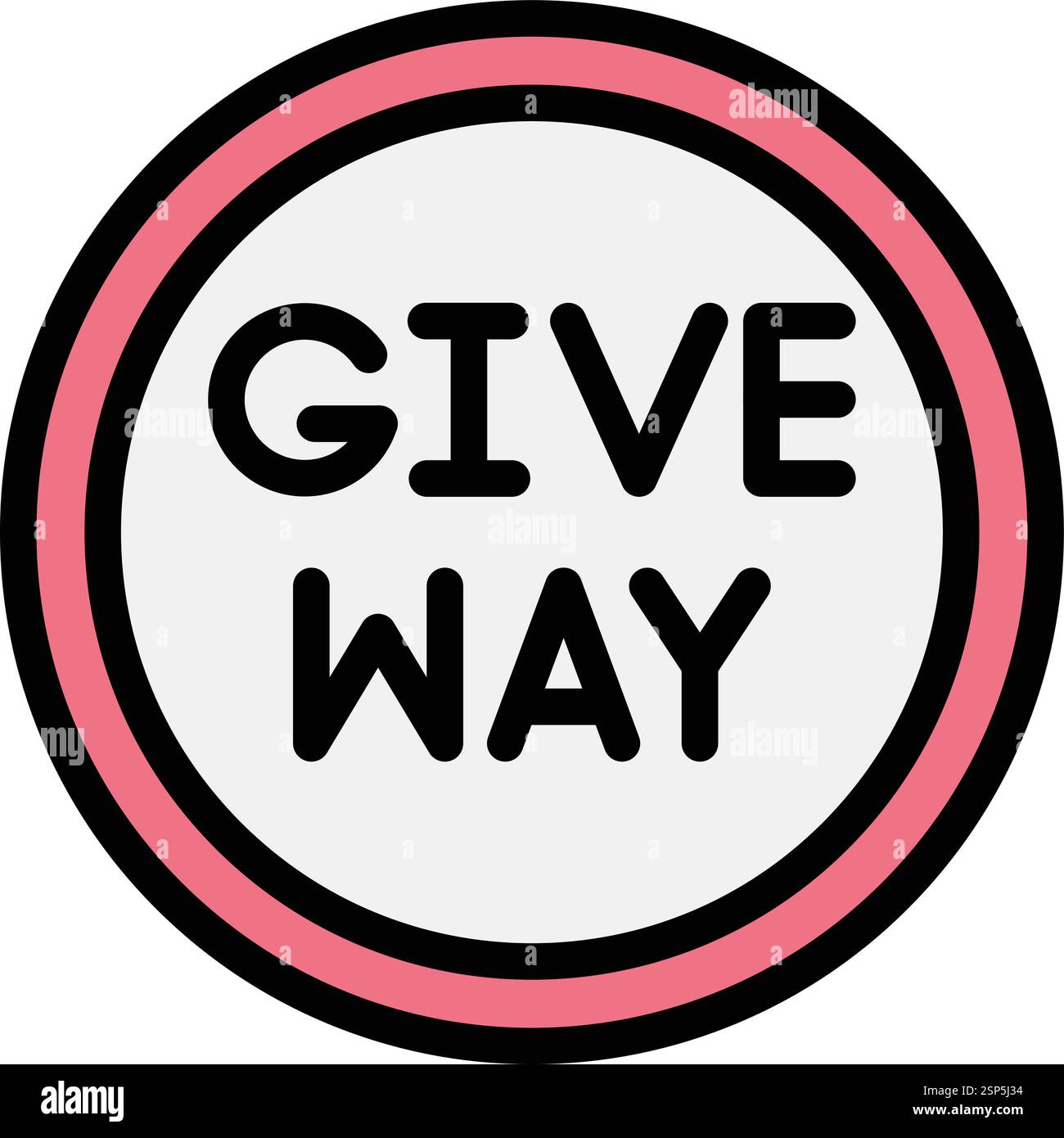 Give way Vector Icon Design Illustration Stock Vector Image & Art - Alamy