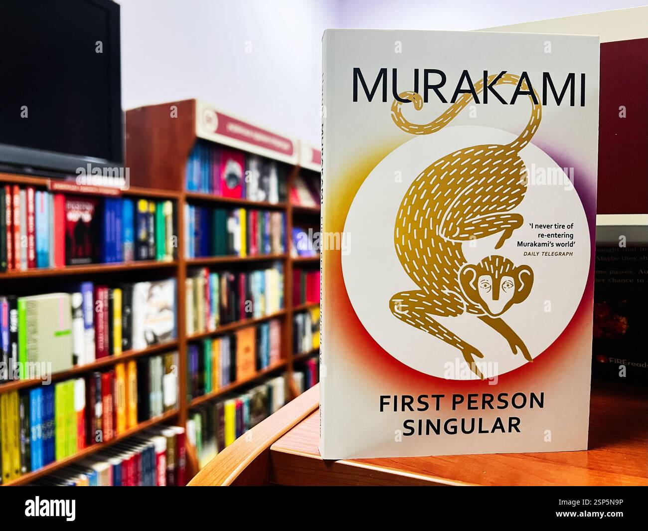 Lviv, Ukraine - February 13, 2025: A book titled First Person Singular ...