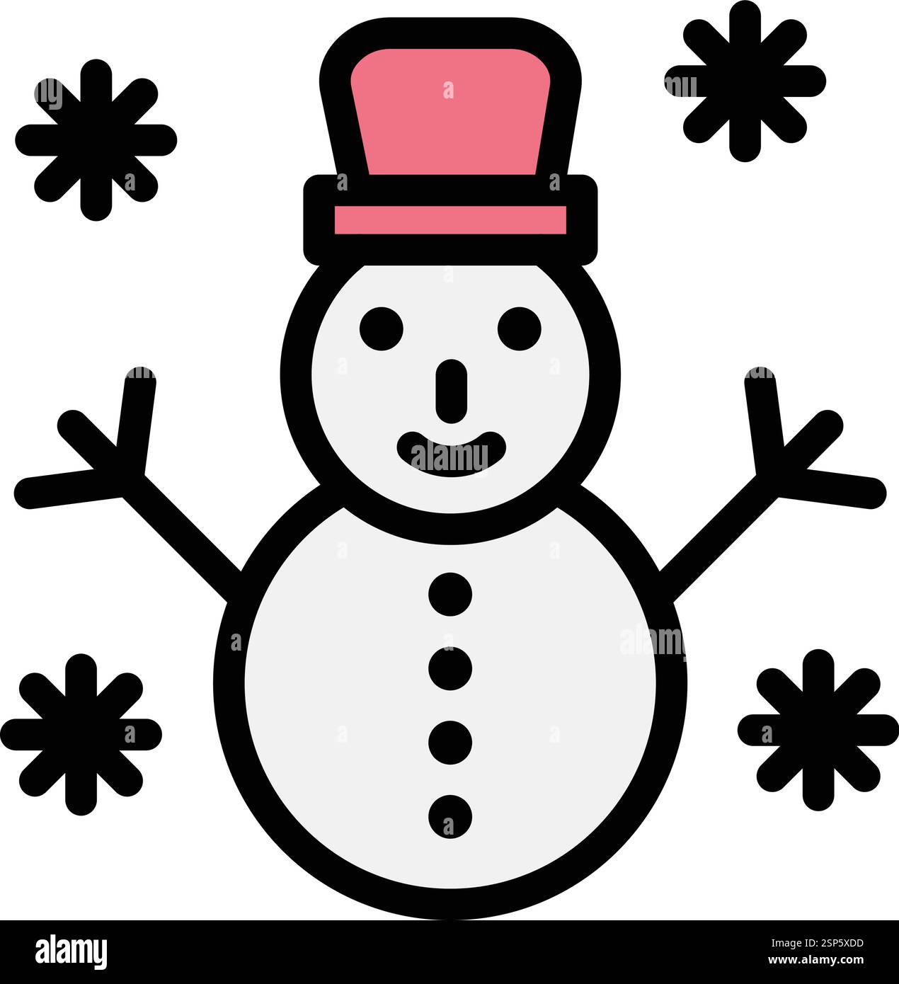 Snowman Vector Icon Design Illustration Stock Vector Image & Art - Alamy