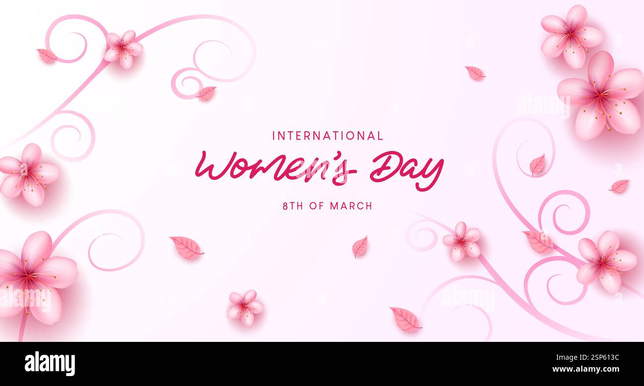 International women's day vector background. Women's day text in empty ...