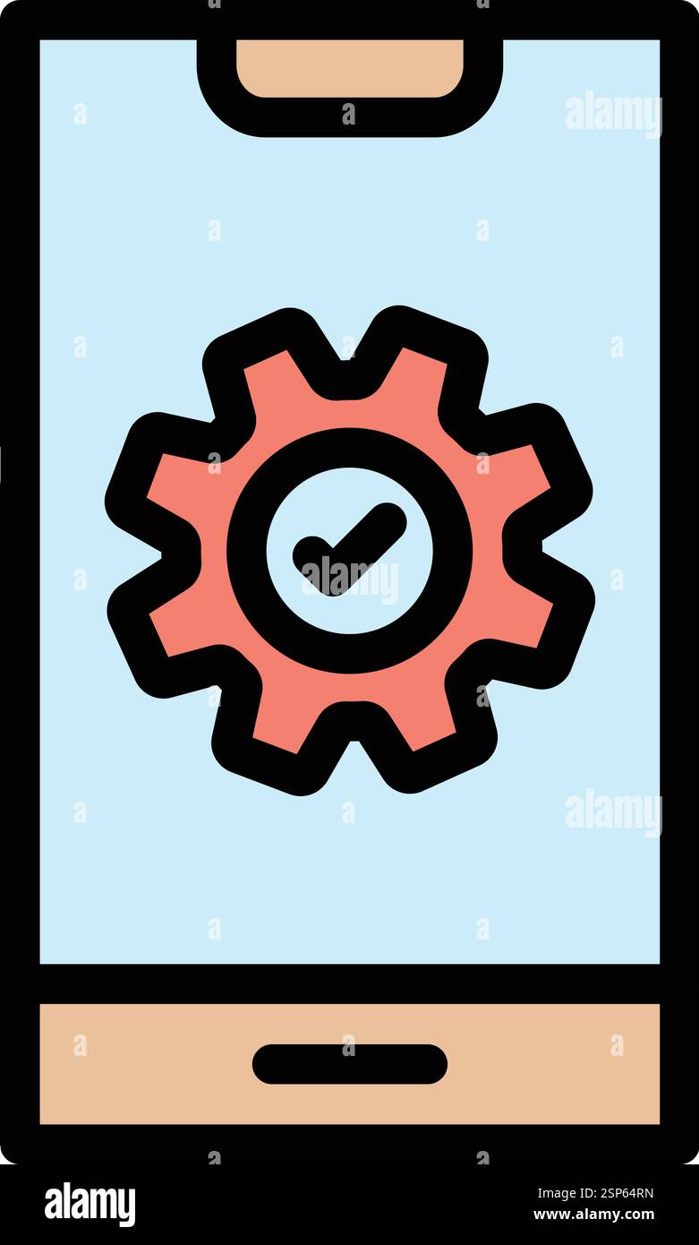 Update smartphone icon outline Stock Vector Images - Alamy