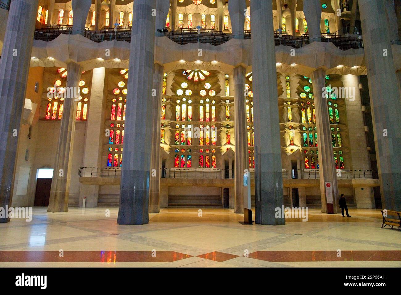 Barcelona Spain - 22 April 2024 - Light streaming through stain glass ...