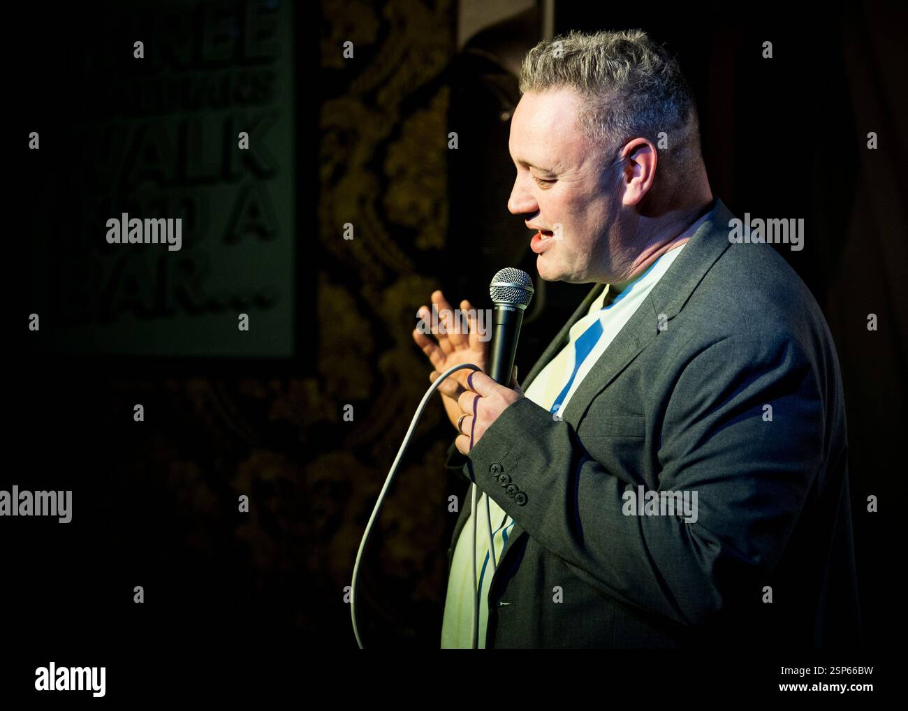Graeme Matthews performing at the Little Smash Comedy night, Bar Up The ...