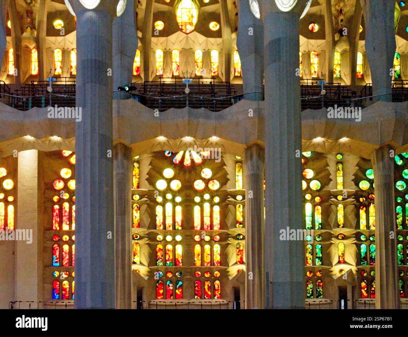 Barcelona Spain - 22 April 2024 - Light streaming through stain glass ...