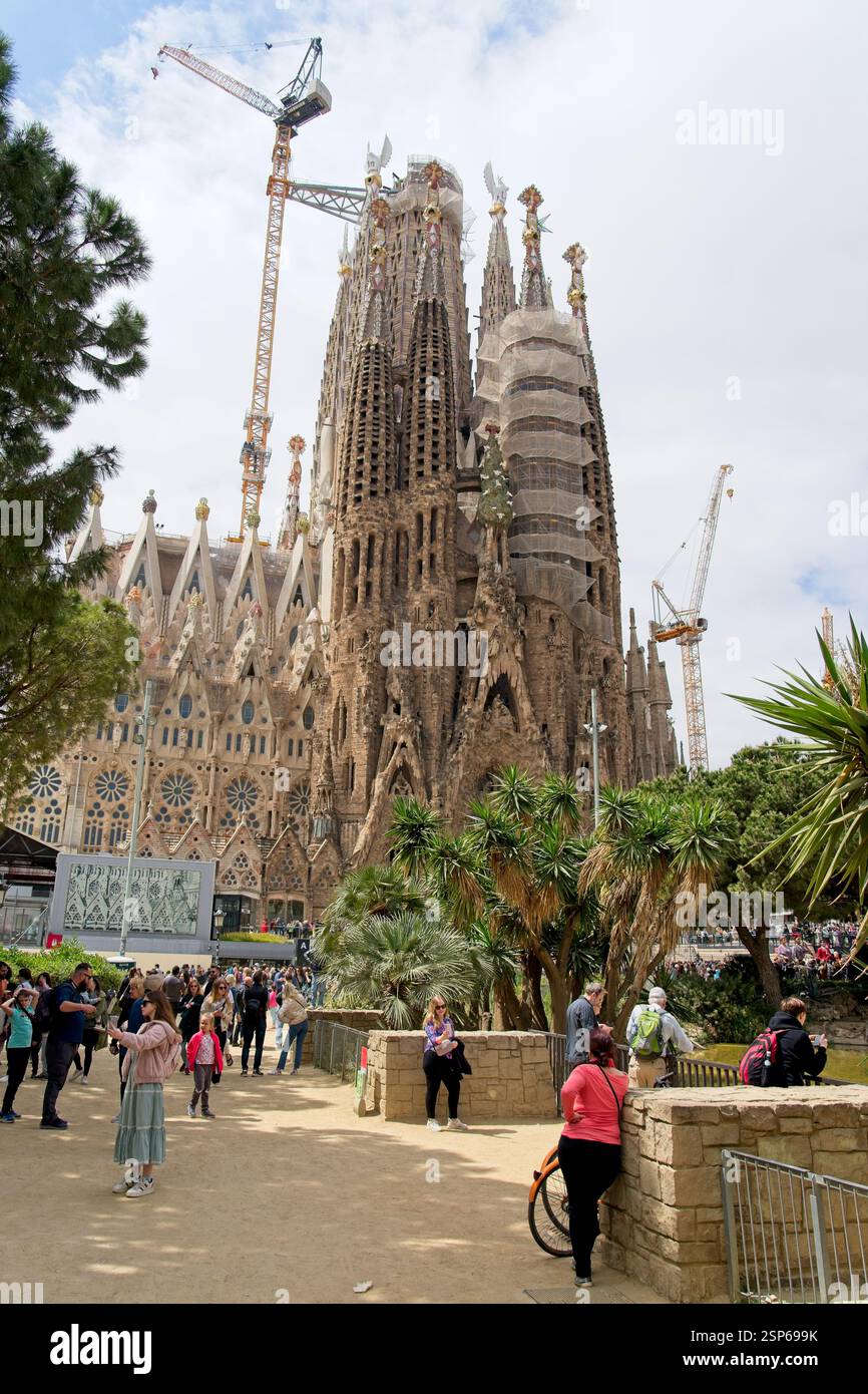 Barcelona Spain - 21 April 2024 - The famous Gaudi church Sagrada ...