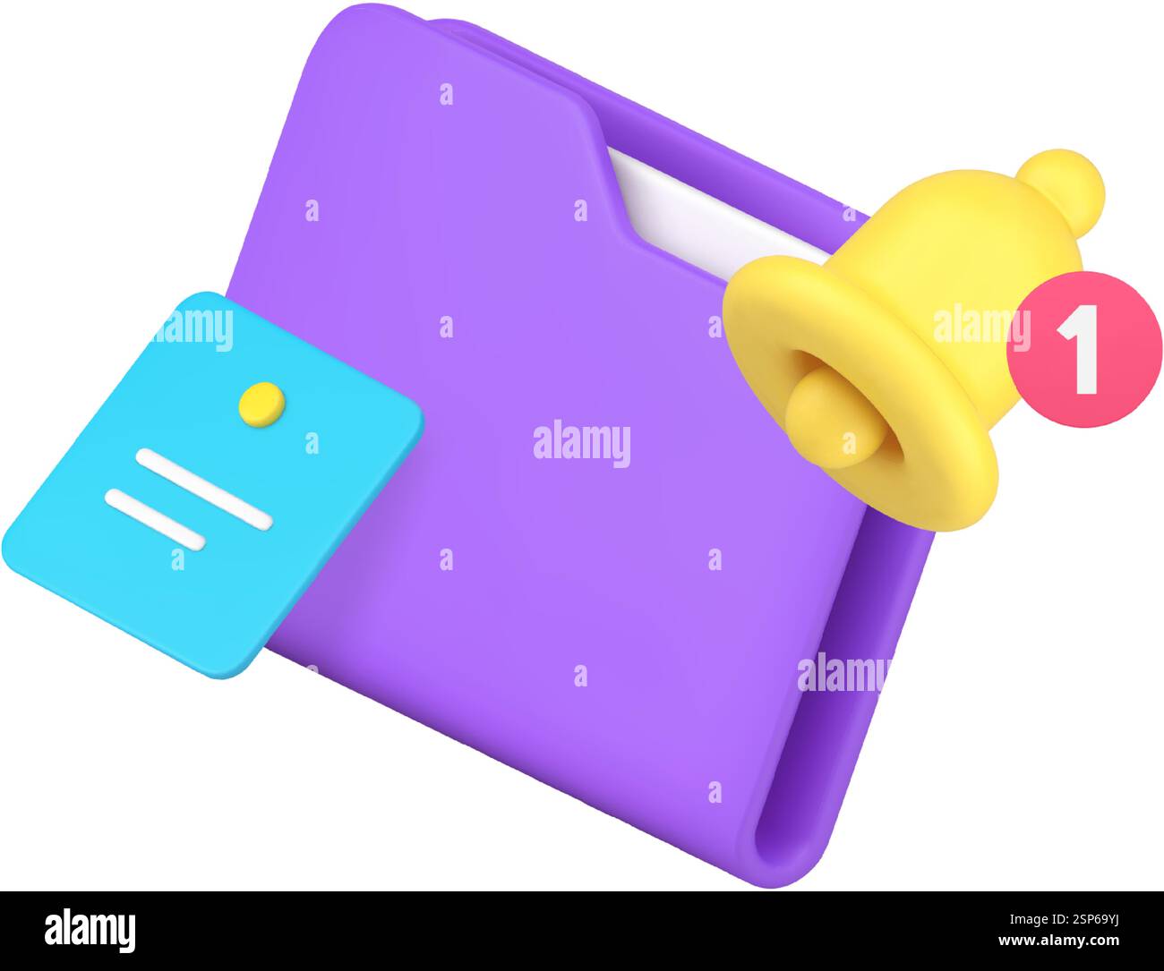 Incoming new important file document deadline reminder 3d icon ...