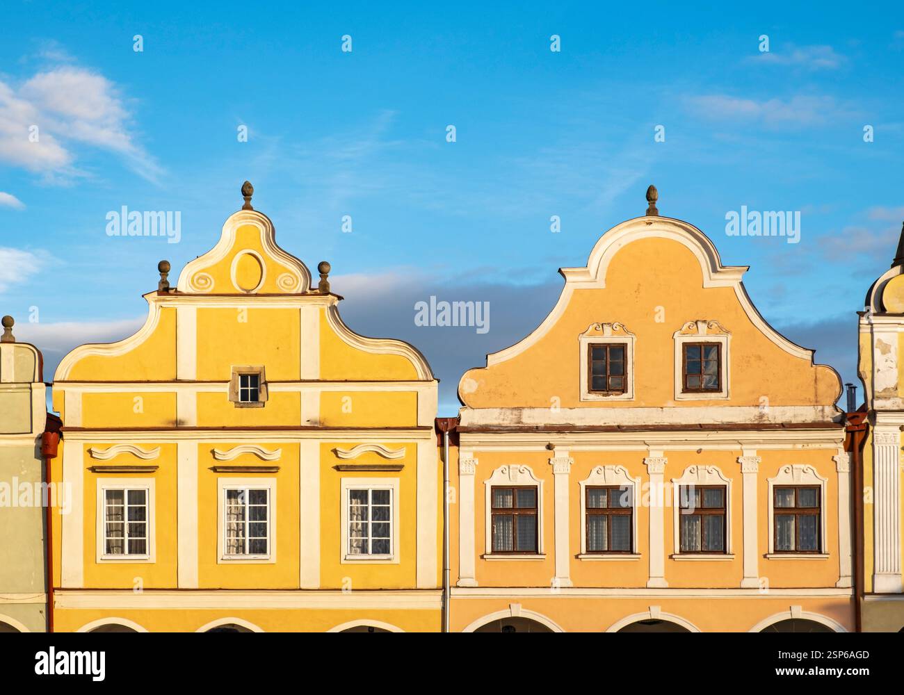 Renaissance and Baroque houses with high gables and arcades, Zachariáše ...