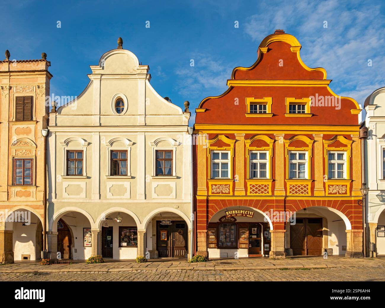 Renaissance and Baroque houses with high gables and arcades, Zachariáše ...