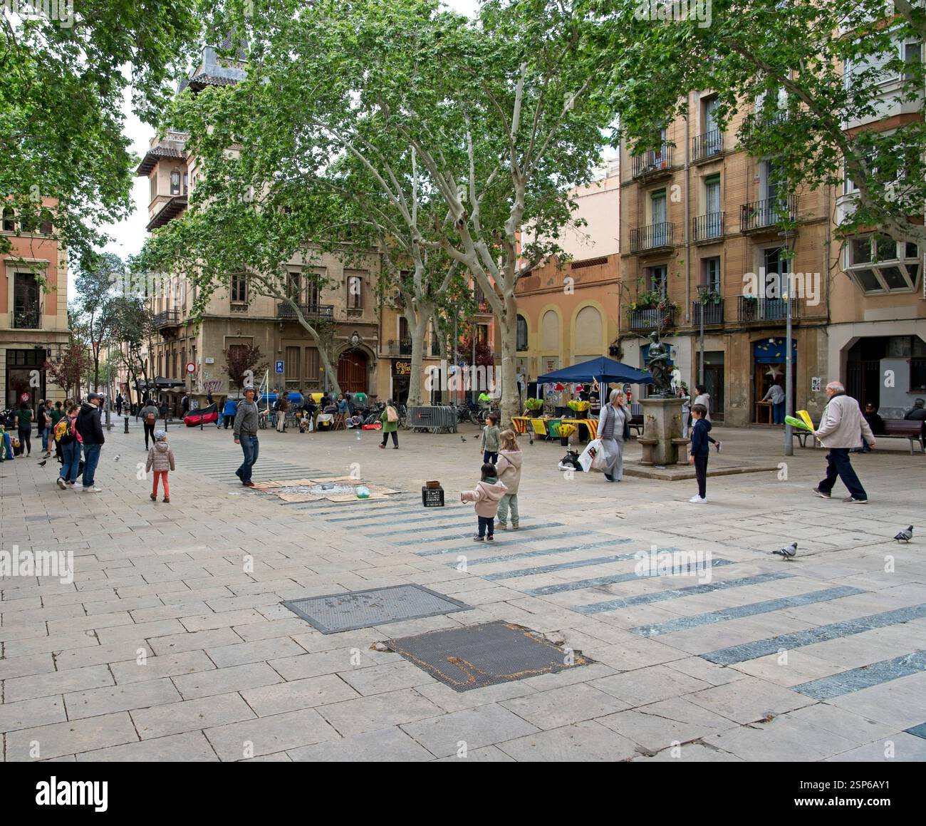 Barcelona Spain - 23 April 2024 - Square in Barcelona on Sant Jordi day ...