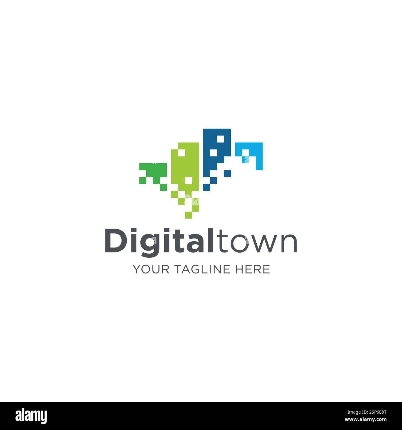 Digitaltown logo templates, city and skyline icons, vector ...