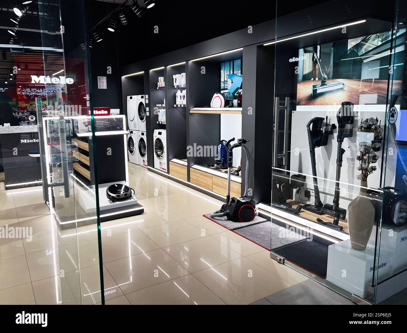 Lviv, Ukraine - February 13, 2025: Showcase of high-end home appliances ...