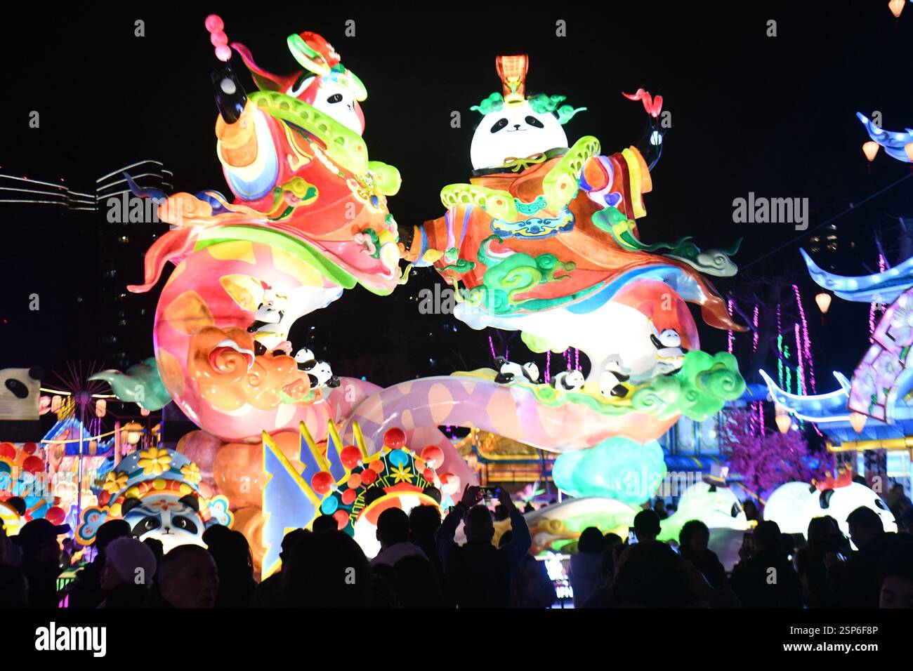 Tourists flock to the Chengdu international panda lantern fair in ...