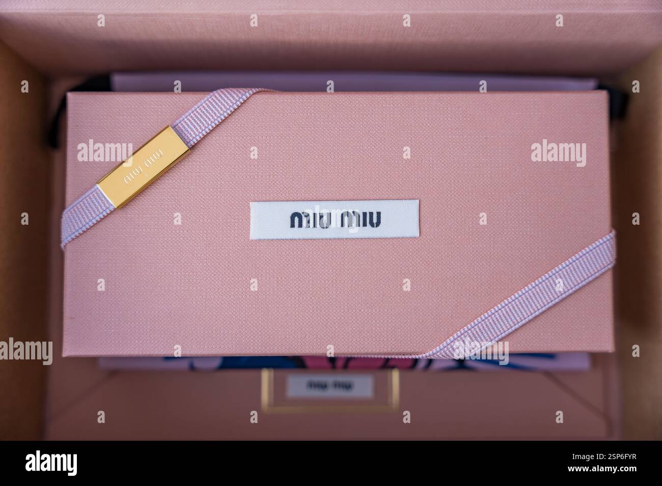 Prague, Czech republic - January 9, 2025: Miu Miu luxury sunglasses ...