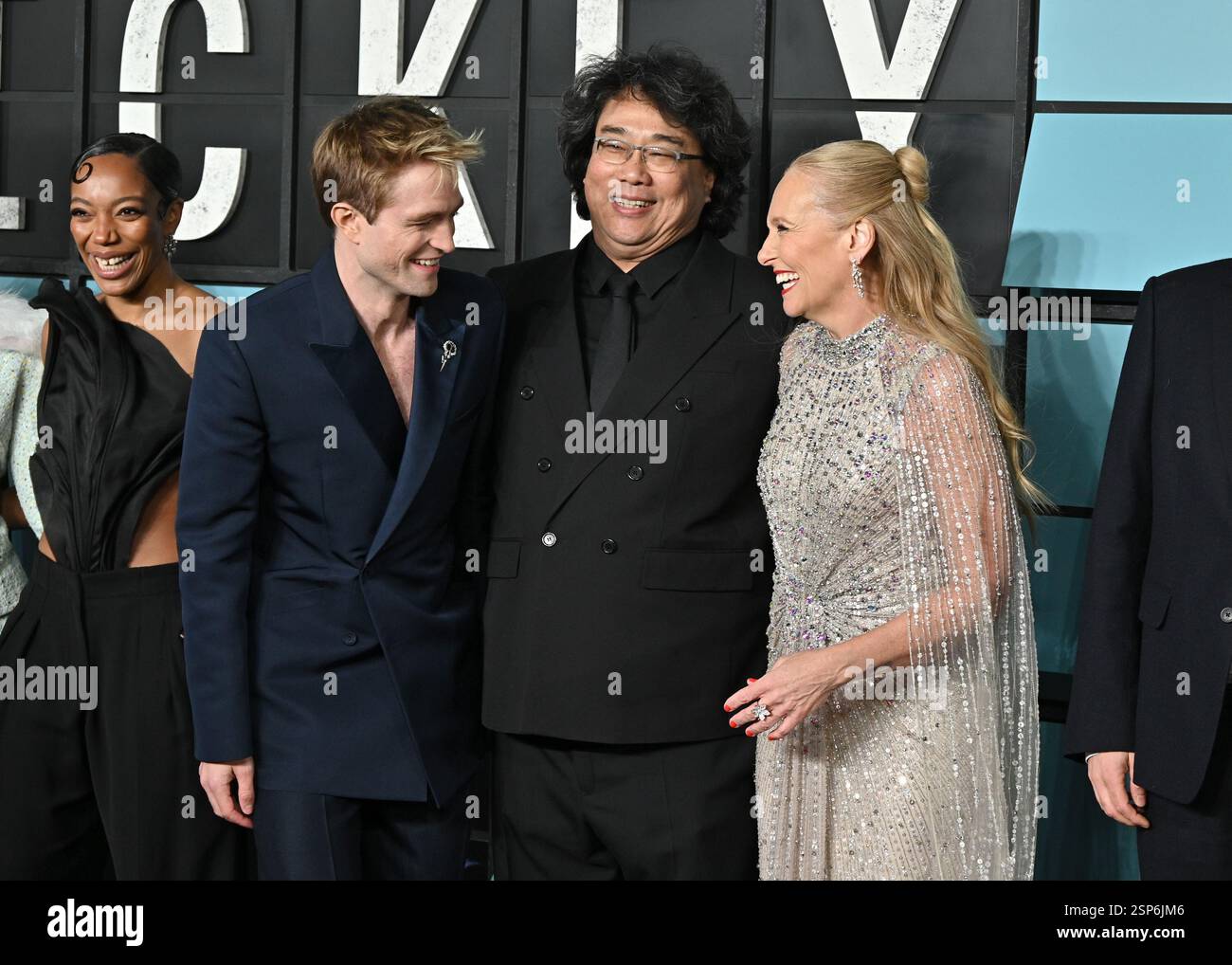 London, UK. 13th Feb, 2025. Naomi Ackie, Robert Pattinson, Bong Joon Ho ...