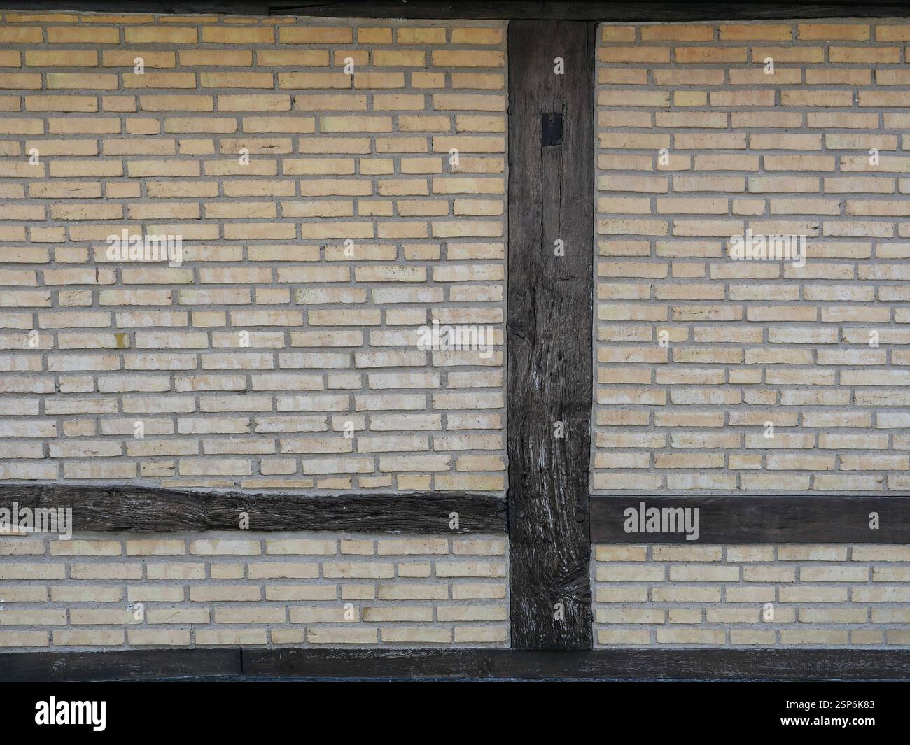 Half-timbered walls with brickwork are part of historical construction ...