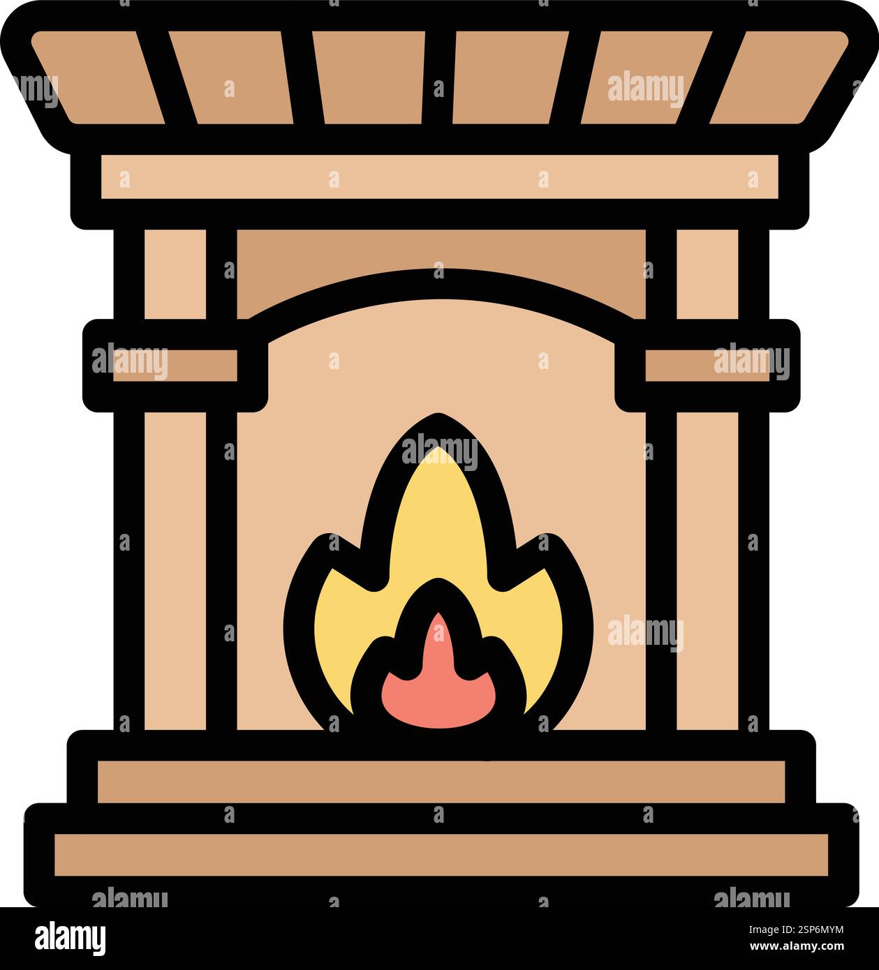 Fireplace icon logo sign Stock Vector Images - Alamy