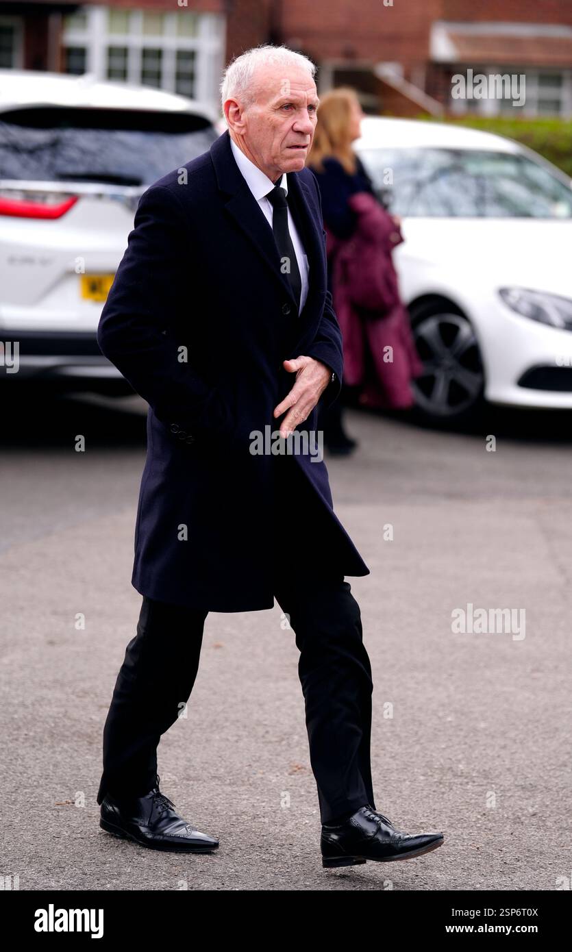 Peter Reid arriving for the funeral of Tony Book at St. Mary Magdalene ...
