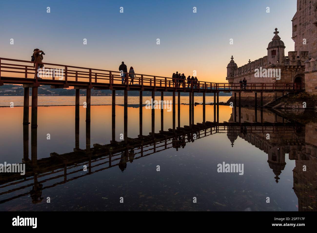 Sunset at Belém Tower or the Tower of St Vincent, Lisbon, Portugal ...