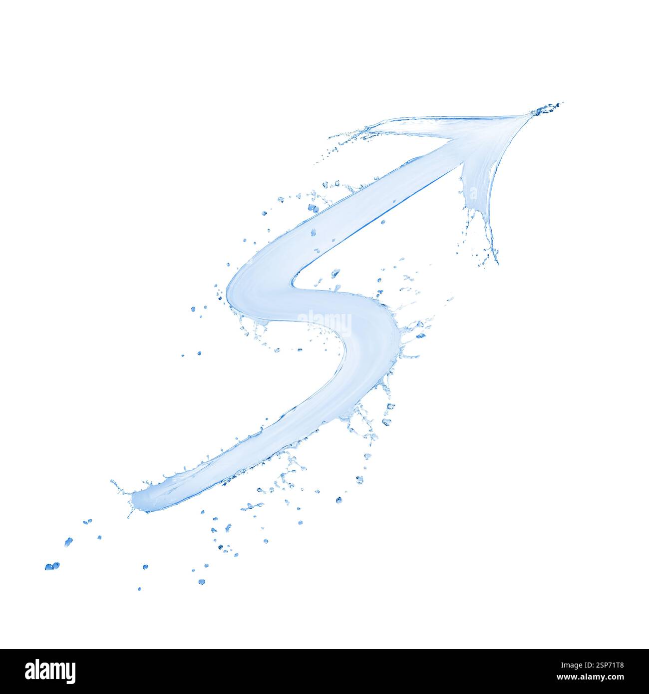 One arrow of water on white background Stock Photo - Alamy