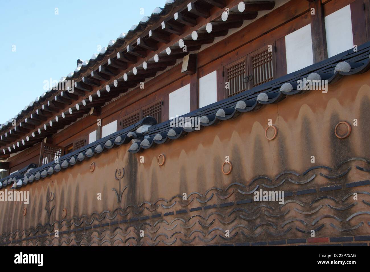 Hanok, a traditional Korean house, is known for its tiled roof and ...