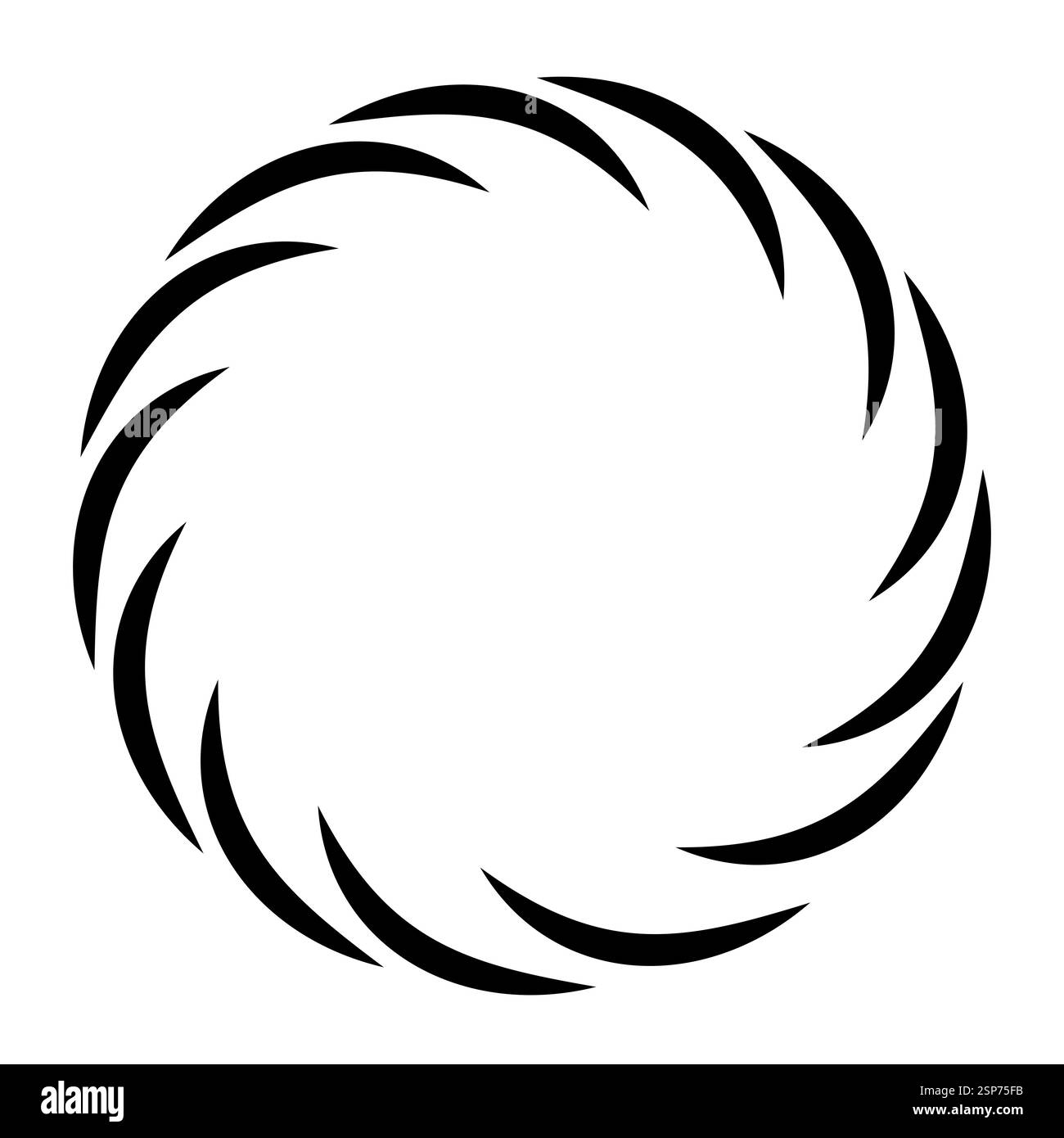 Drawing circular swirl in black lines Japanese enso calligraphy symbol ...