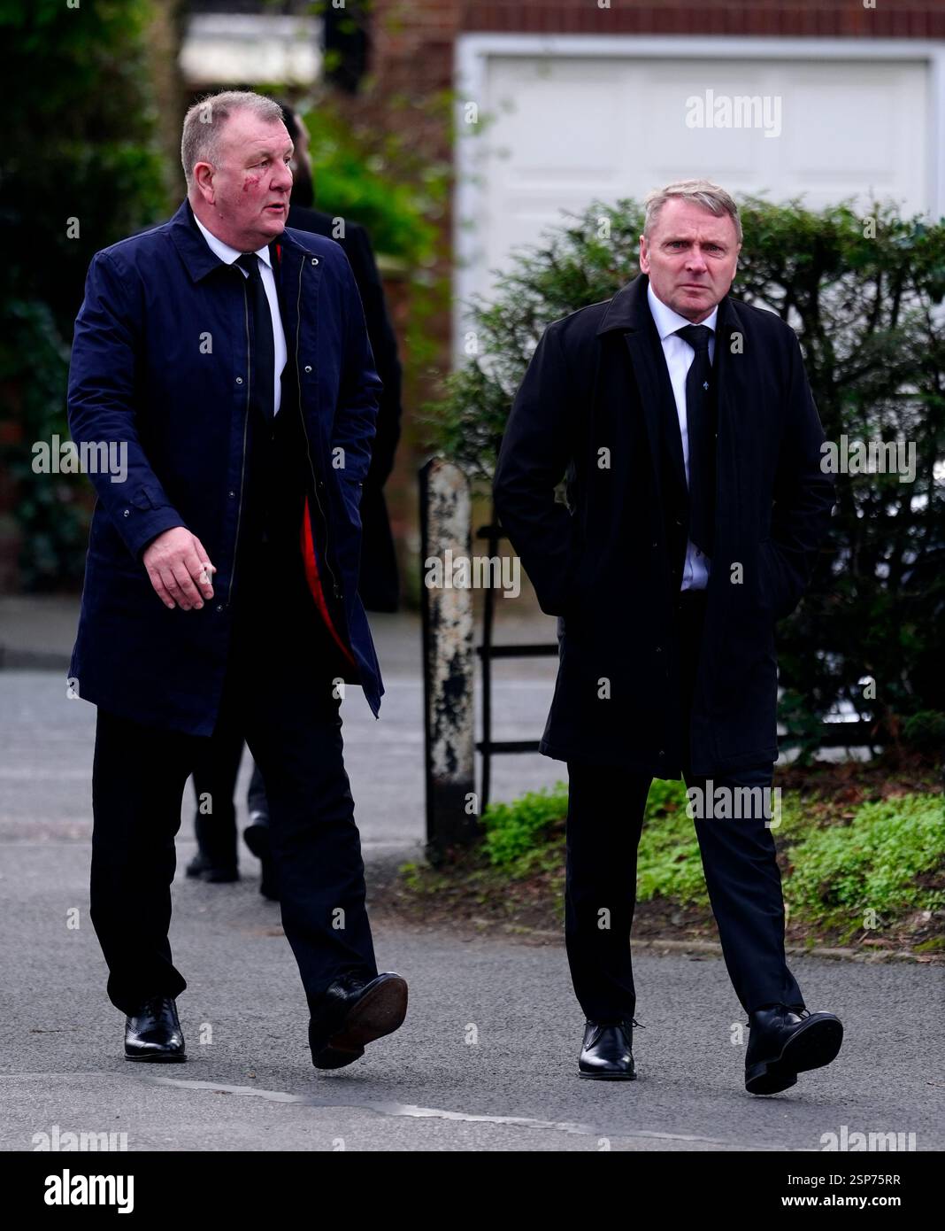 Paul Simpson (right) arriving for the funeral of Tony Book at St. Mary ...