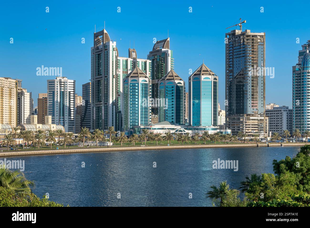 The distinctive three matching towers that are in the shape of pencil ...