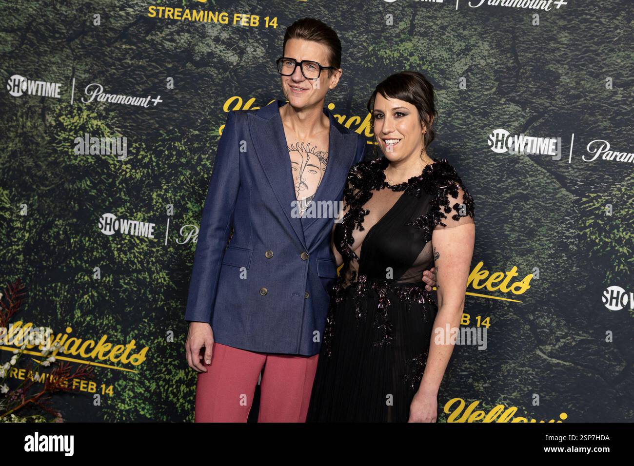 Los Angeles, USA. 13th Feb, 2025. Bart Nickerson and Ashley Lyle attend the arrivals of the ...