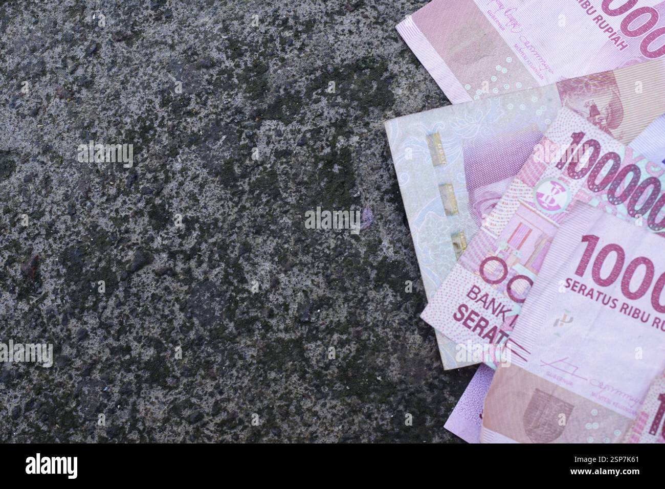 Indonesian money is neatly lined up with various denominations Stock ...