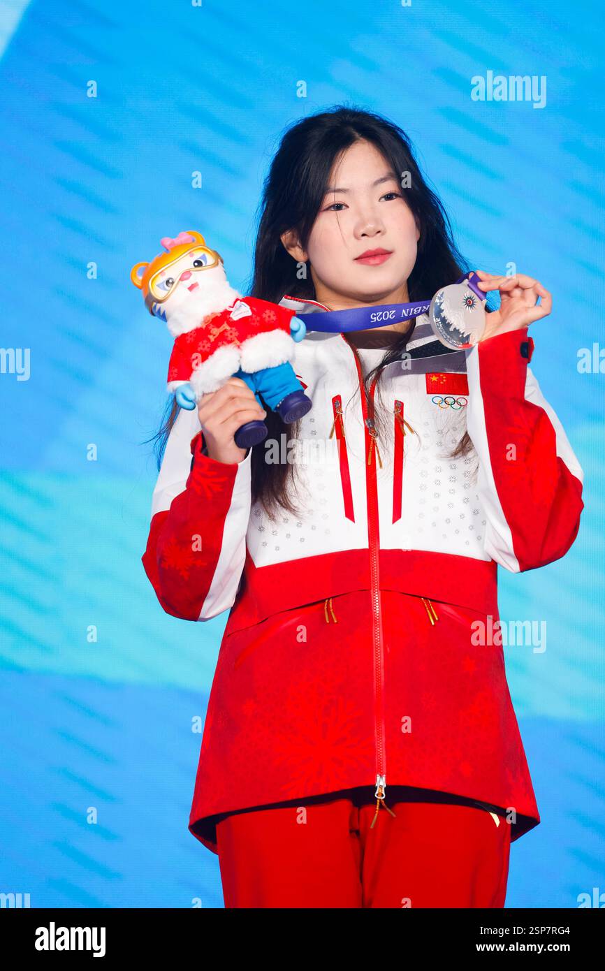 Harbin, China. 12th Feb, 2025. HAN Linshan (CHN) Freestyle Skiing ...