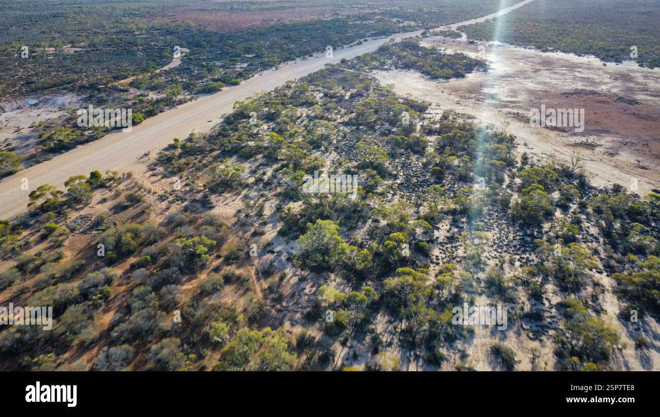 The Australian outback and it´s vegetation in the dry season, seen from ...