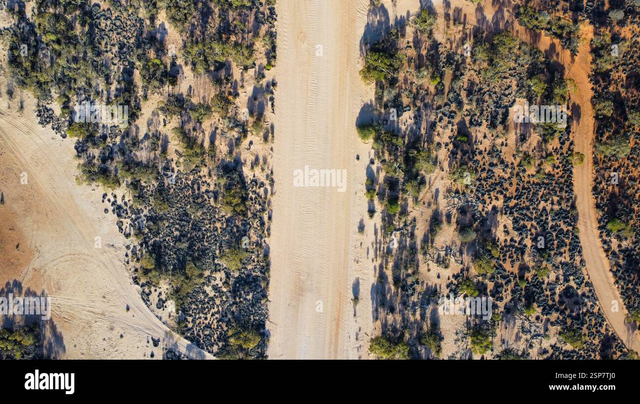 The Australian outback and it´s vegetation in the dry season, seen from ...