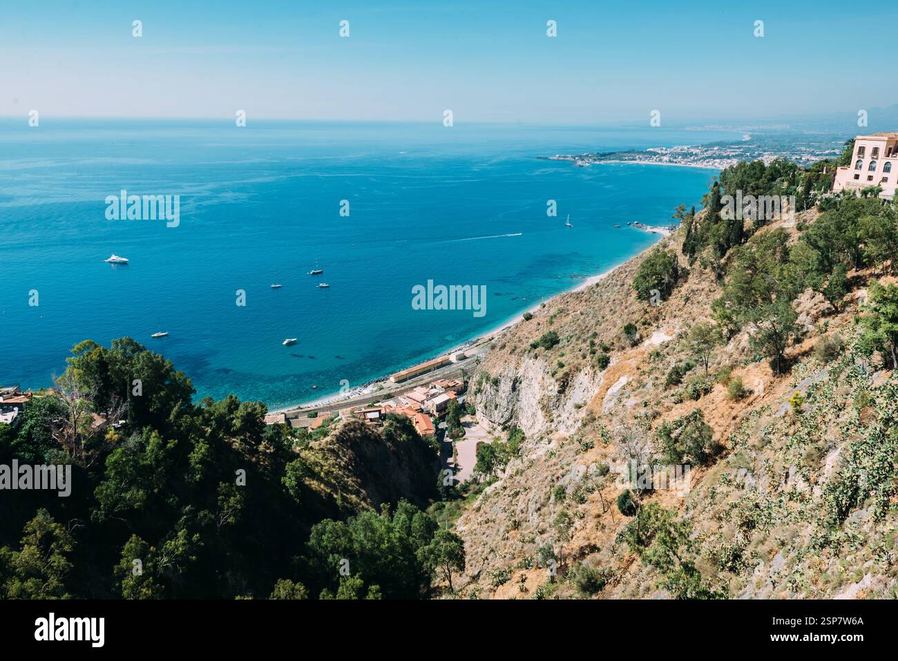 Coastline and beaches in Taormina, Sicily, Italy Stock Photo - Alamy